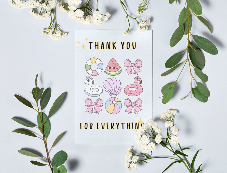 Groovy Summer Thank You Card Printable Floral Boho Print at Home Thank ...