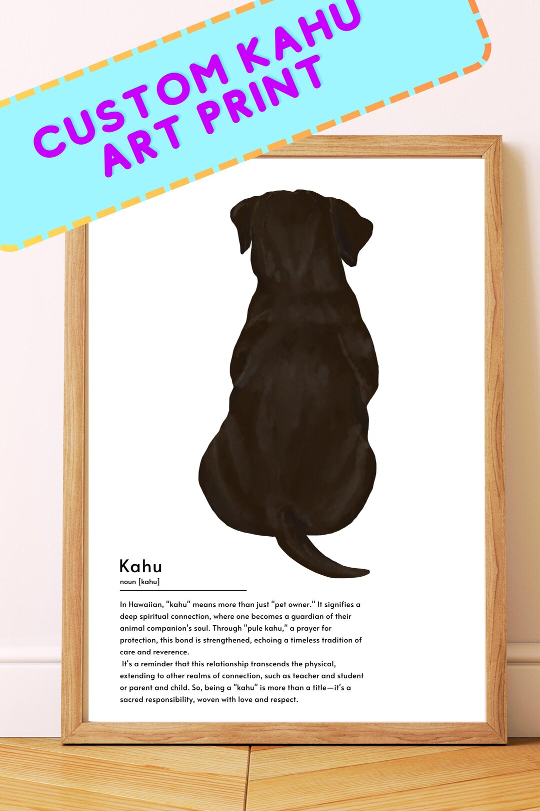 Custom Kahu Dog Art Print Boho Hawaii Quote Digital Trend Viral Wall ...