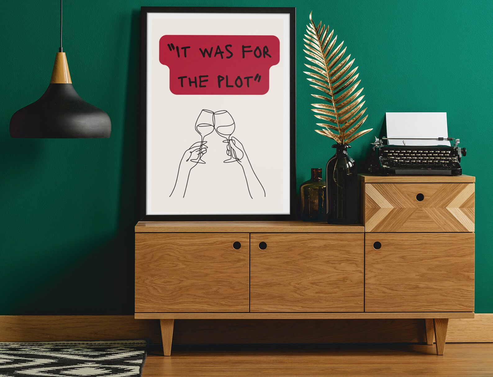 Girly Print Decor Cute Art Wall Minimalist Print Red Art Print Digital ...