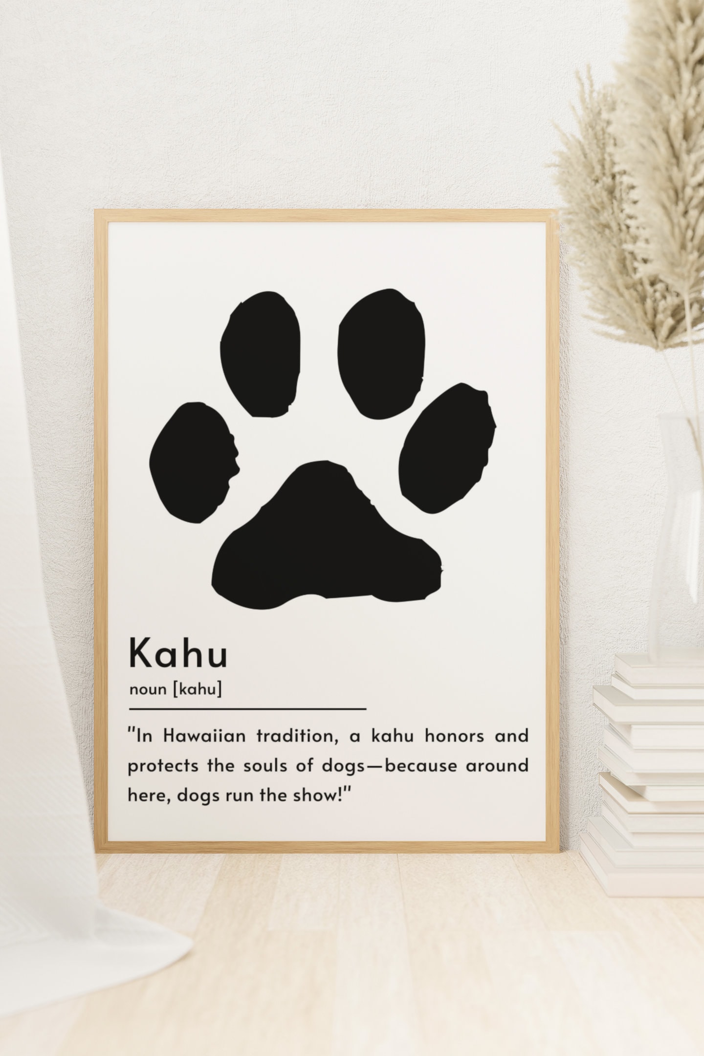 Paw Kahu Dog Art Print, Boho Hawaii Quote, Digital Trend Cute Funny ...