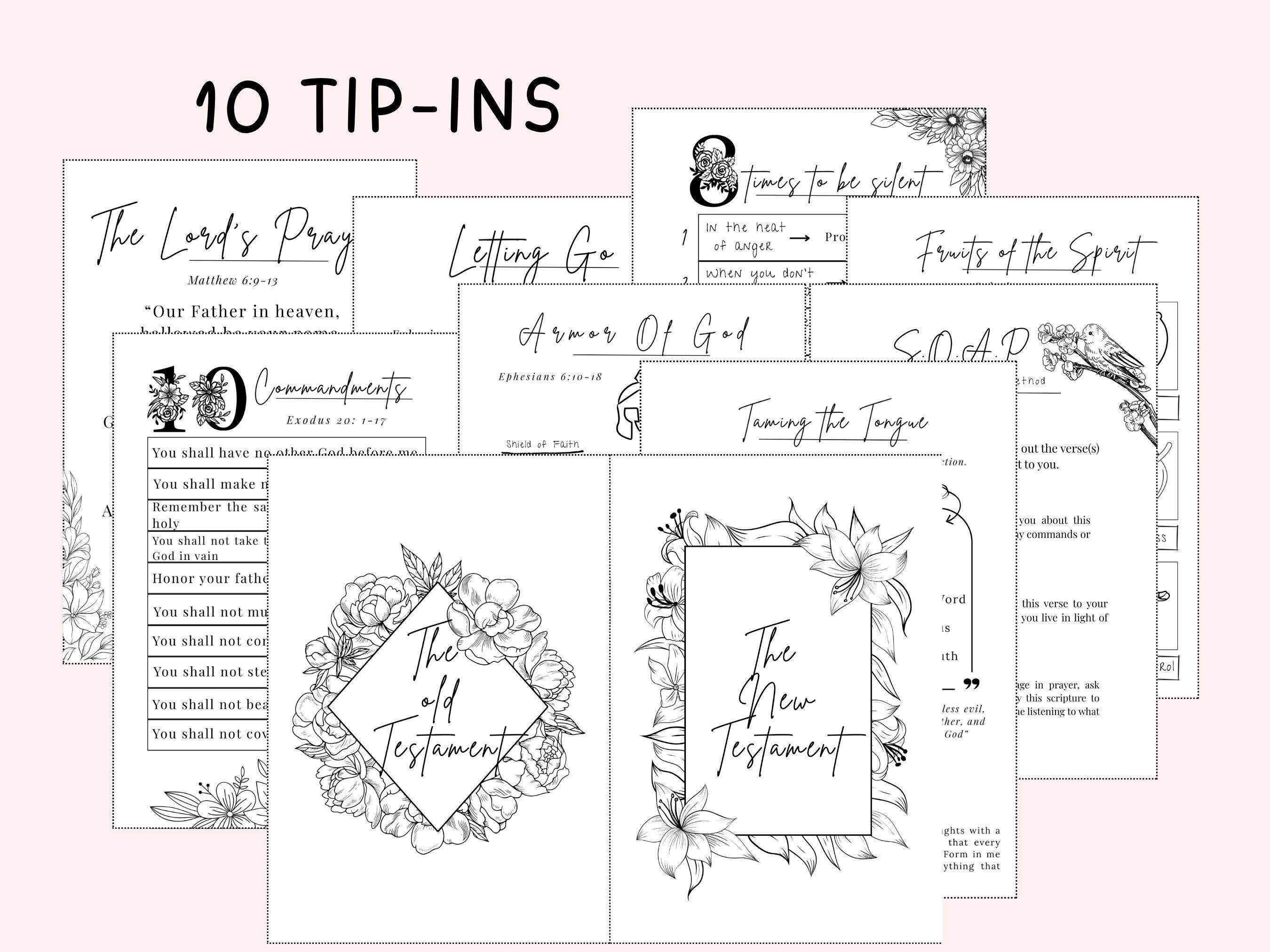 Bible Tip-ins Printable: Armor of God, Lords Prayer, Fruit Spirit (PDF ...