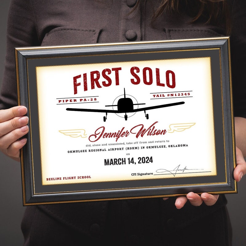 First Flight Certificate - Etsy