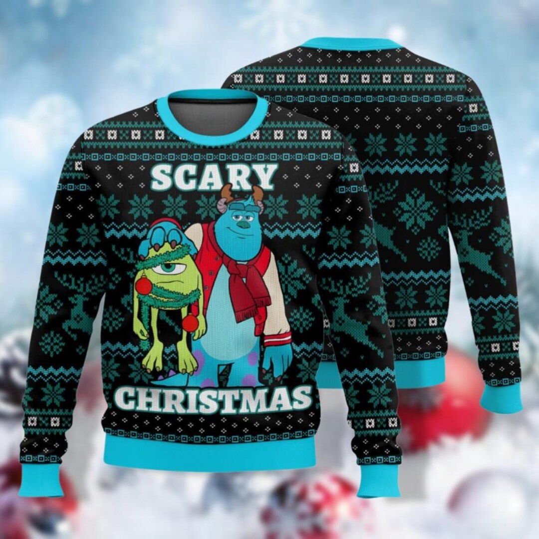 Disney Monsters Inc Christmas Sweater, Scary Christmas Monsters Sweater ...