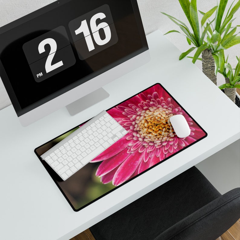 Spring Pink Flower Desk Mat - Etsy