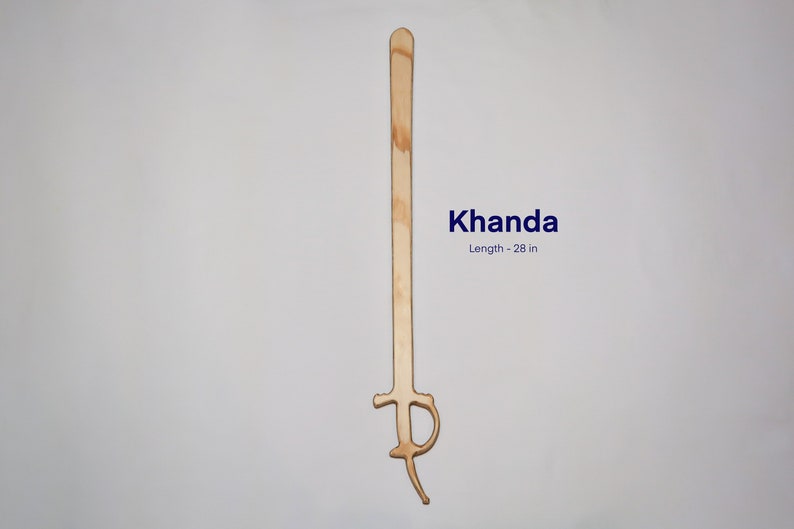 Handmade Wooden Sword Sikh Shastar Kirpan Khanda Katar Individuals or ...