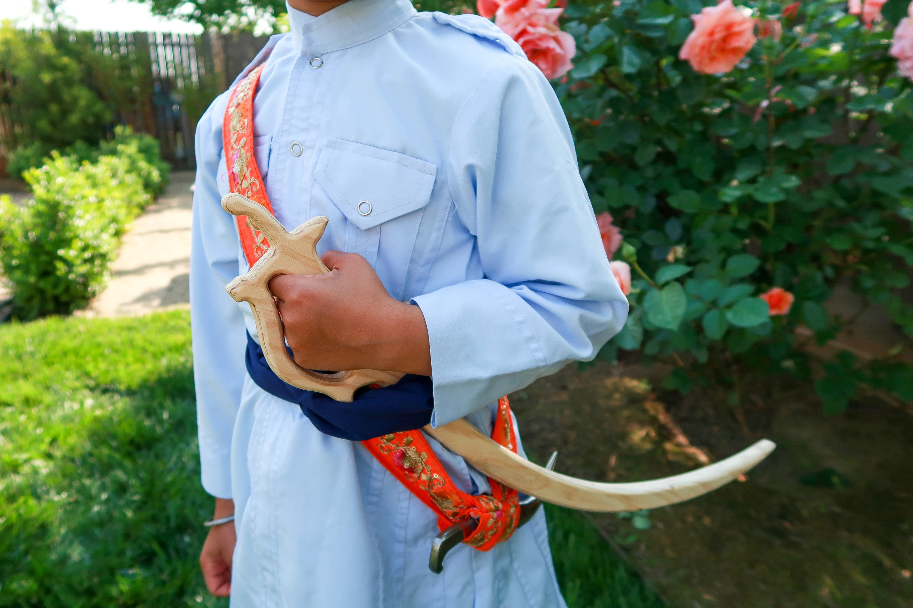 Handmade Wooden Sword Sikh Shastar Kirpan Khanda Katar Individuals or ...