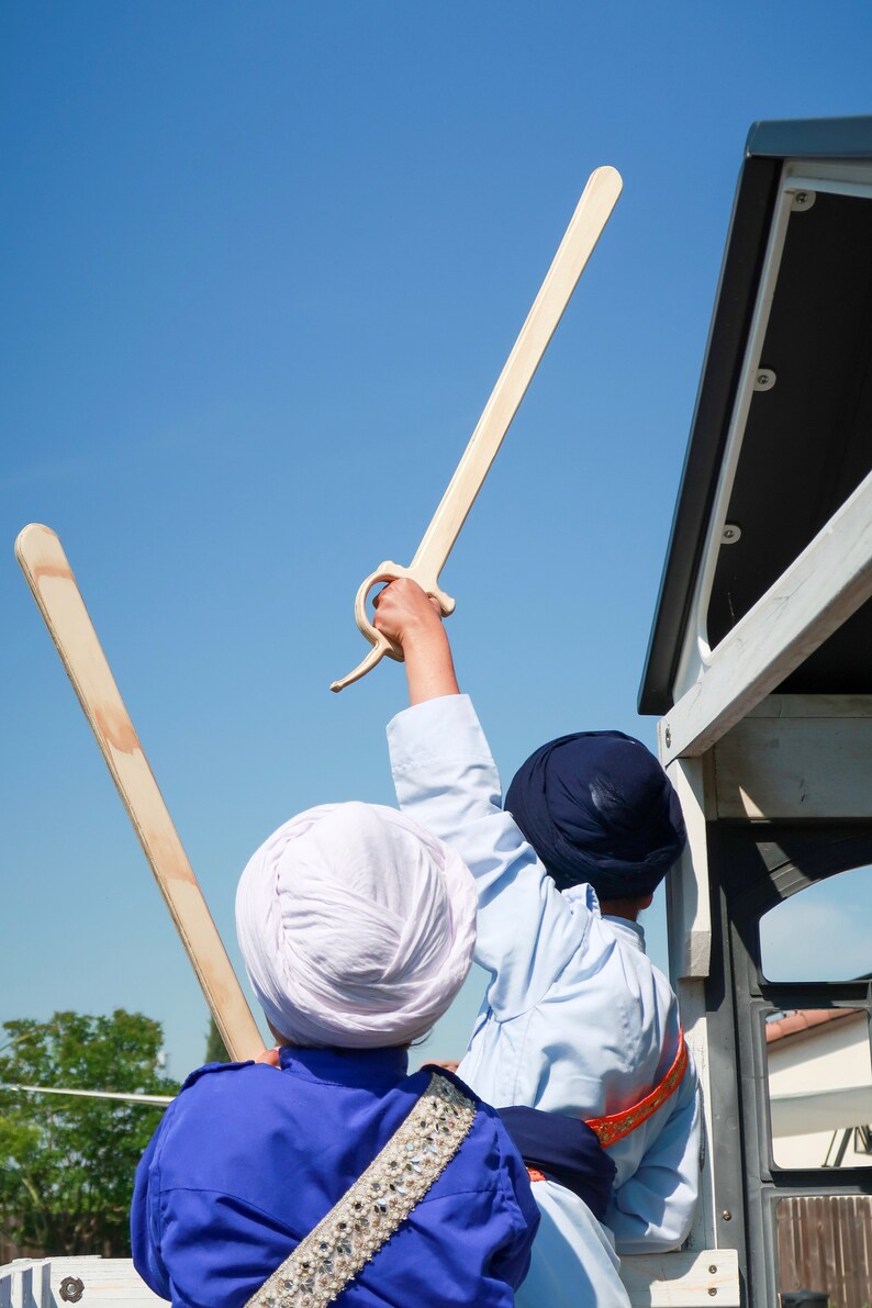 Handmade Wooden Sword Sikh Shastar Kirpan Khanda Katar Individuals or ...