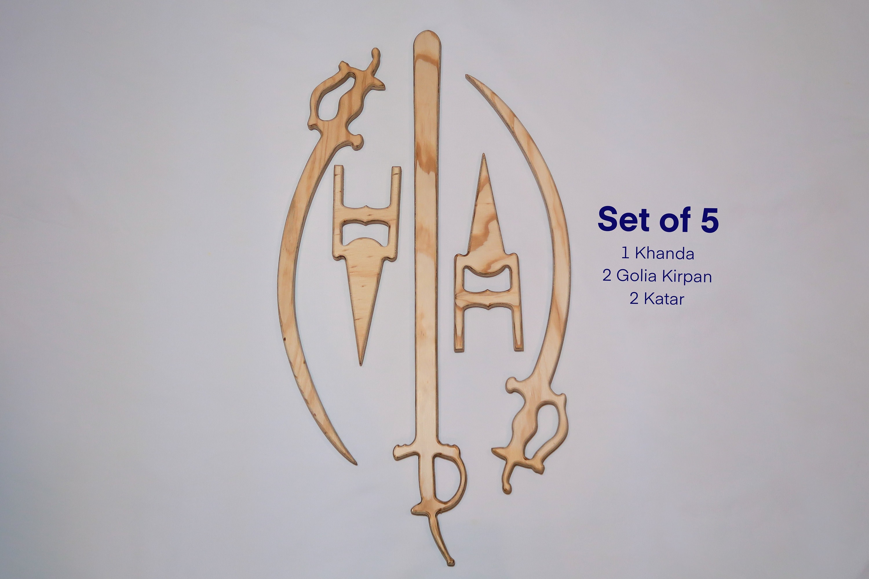 Handmade Wooden Sword Sikh Shastar Kirpan Khanda Katar Individuals or ...