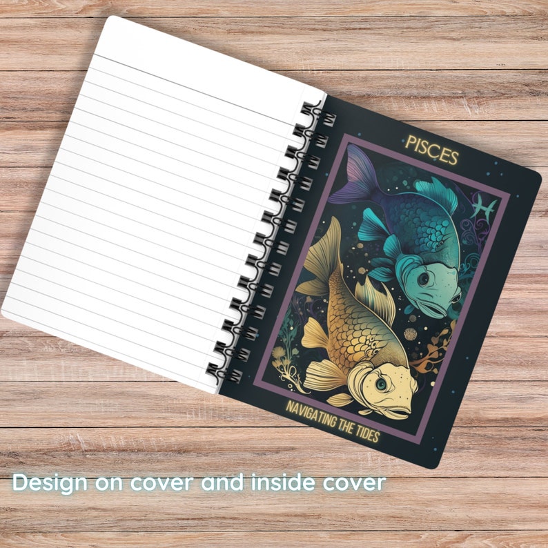 Pisces Zodiac Journal – Fish Illustration, Lined Notebook - Etsy