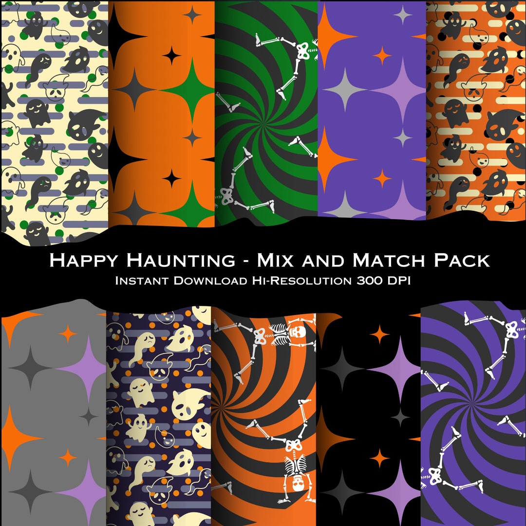 Happy Haunting - Halloween Mix and Match Patterns - Holiday Decor ...