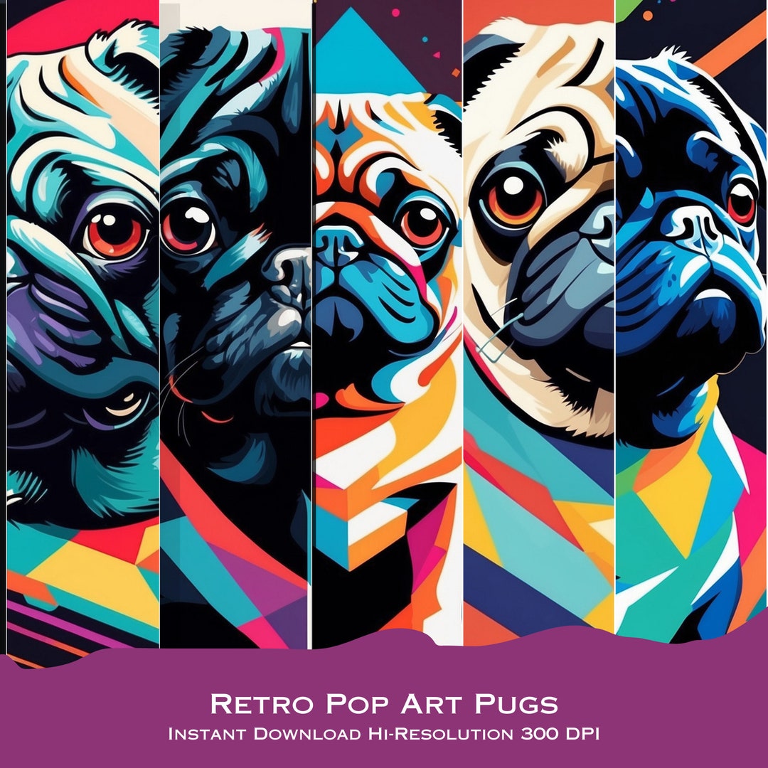 Retro Pug Pop Art Print: 80s Vibe (digital Download) - Etsy