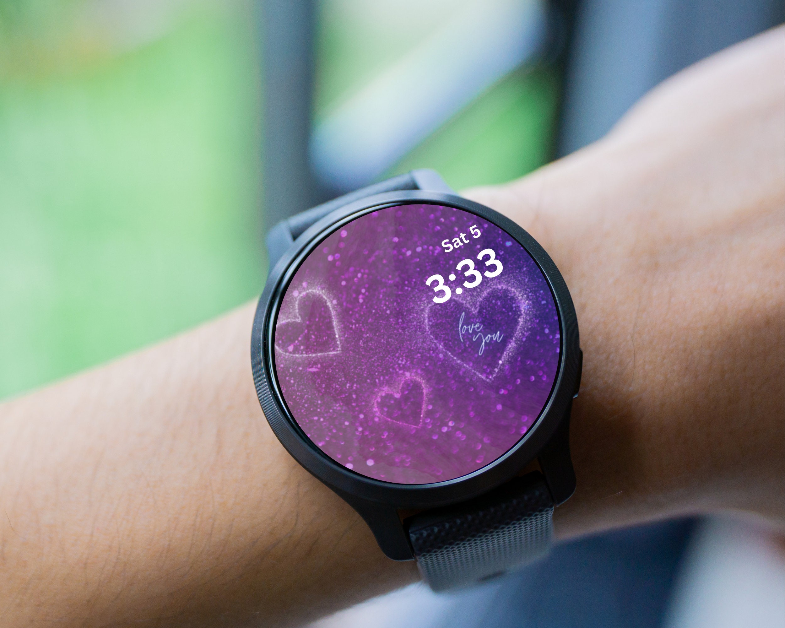 Sparkle Hearts Smart Watch Wallpaper for Round and Rectangle JPG/PNG ...