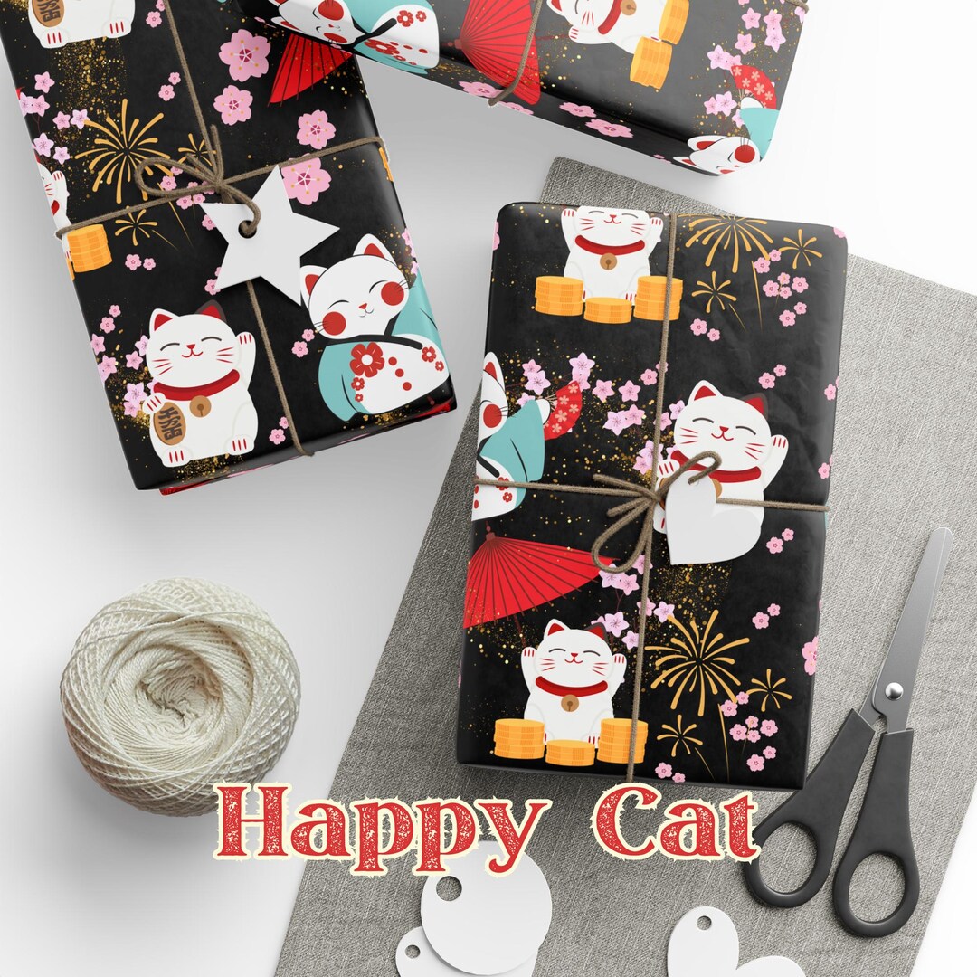 Japanese Happy Cat - Meneki-neko - FREE SHIPPING - Birthday Gift Wrap ...