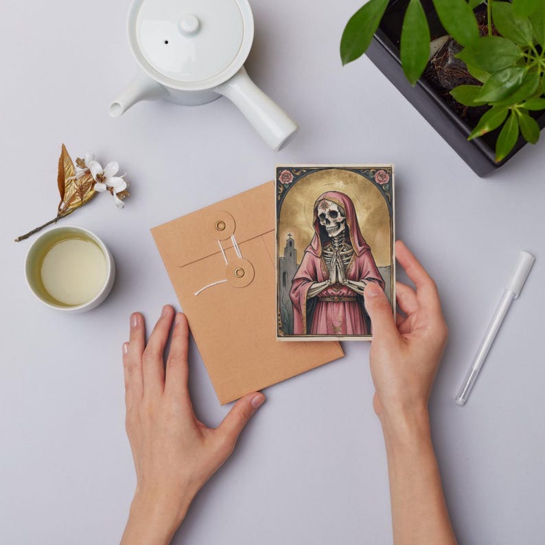 Santa Muerte Art: Medieval Trading Card Style (digital Download) - Etsy