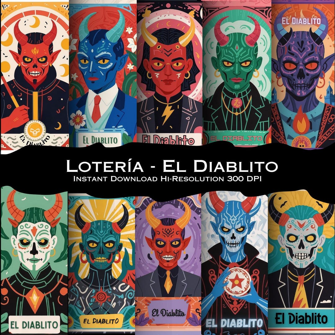 Lotería - El Diablito - Mexican Culture - Mexican Bingo - Cult Pop Art ...