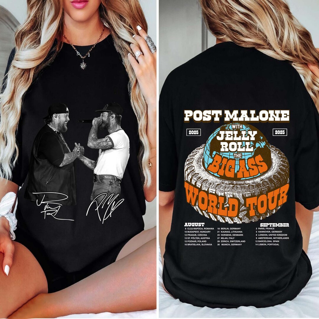 Comfort Colors® Post Malone & Jelly Roll Vintage Tour Shirt, Concert ...