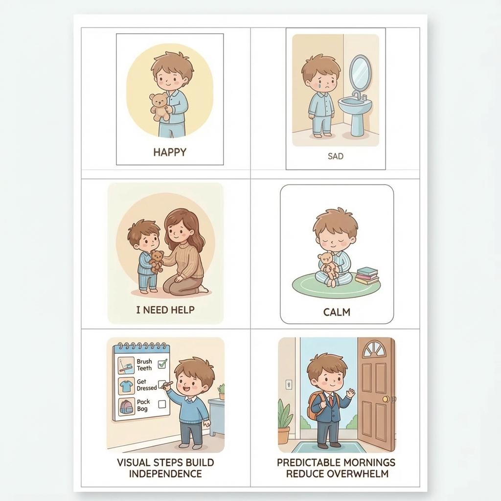 Morning Routine Flashcards for Kids | Printable Daily Routine | Autism ...