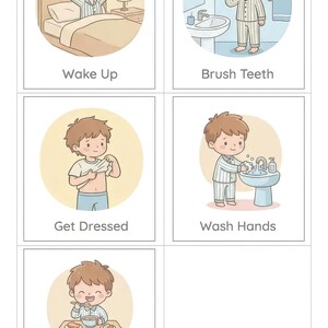 Morning Routine Flashcards for Kids | Printable Daily Routine | Autism ...