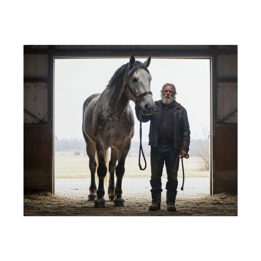 Rustic Horse & Rider Rolled Poster - Perfect for Animal Lovers and ...