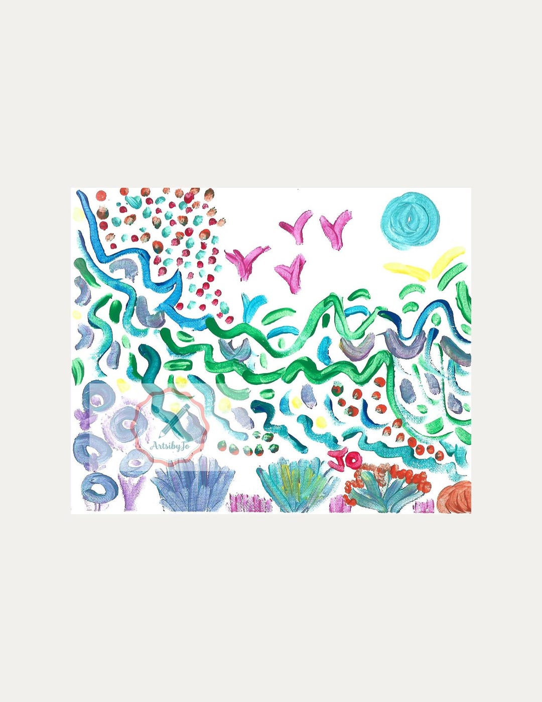 Abstract Ocean Printable | Waves of Wonder Digital Art, Colorful Nature ...
