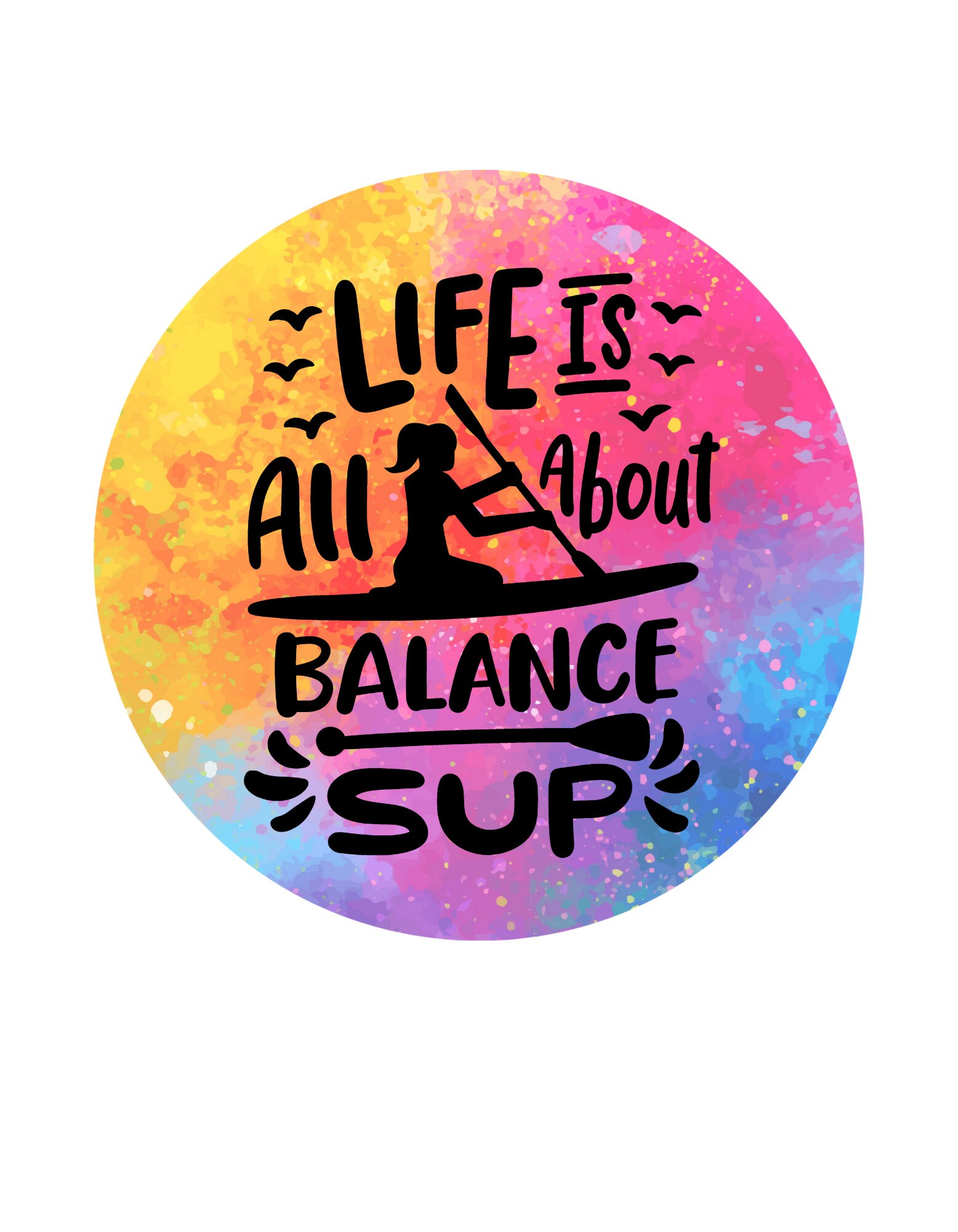 Stand up Paddle Board Sticker, SUP Sticker, Laptop Sticker, Water ...