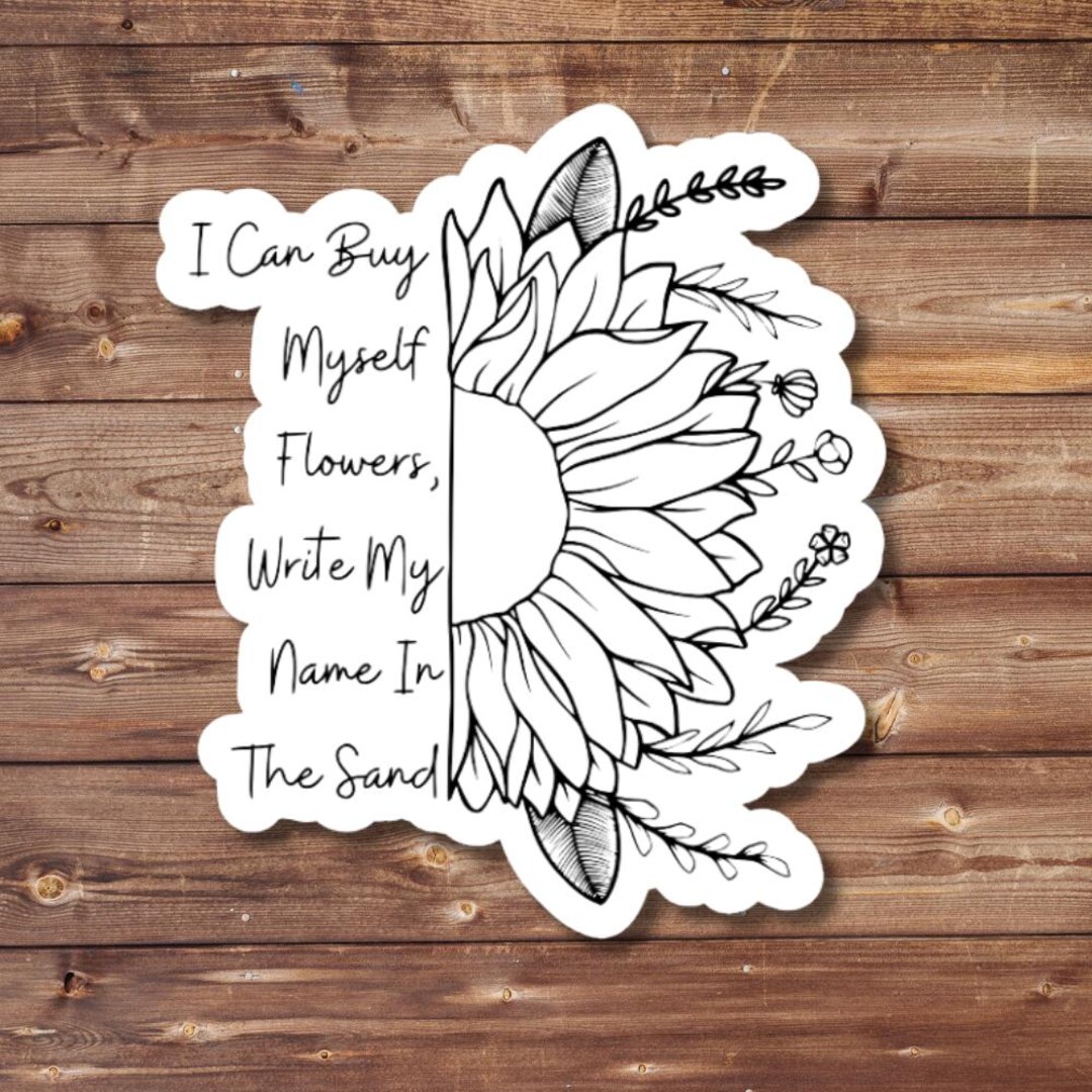 Miley Cyrus Flowers Sticker, Laptop Sticker, Water Bottle Sticker, I ...