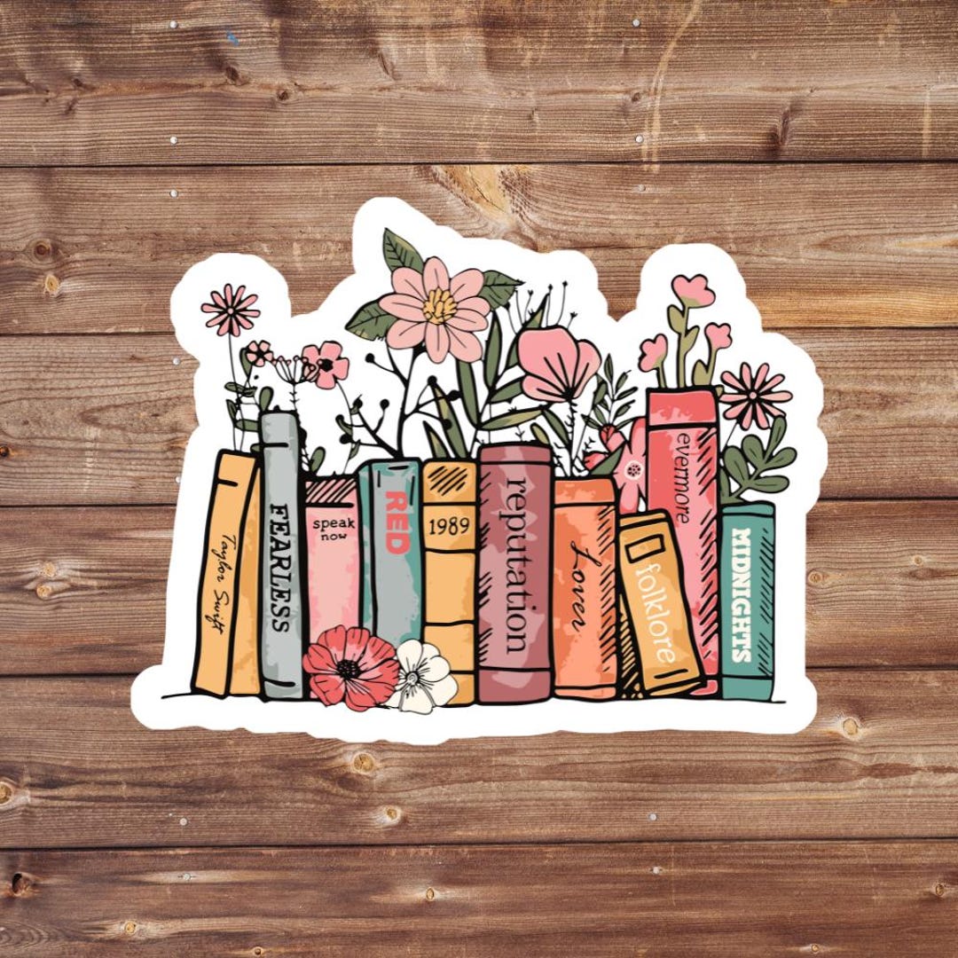 Taylor Swift Album Sticker, Taylor Swift Album Books With Flowers ...