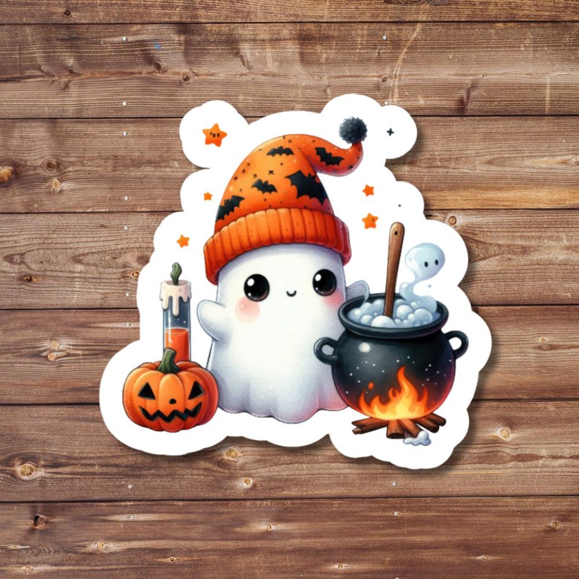 Retro Halloween Ghost Stickers, Cute Halloween Ghost Stickers - Etsy