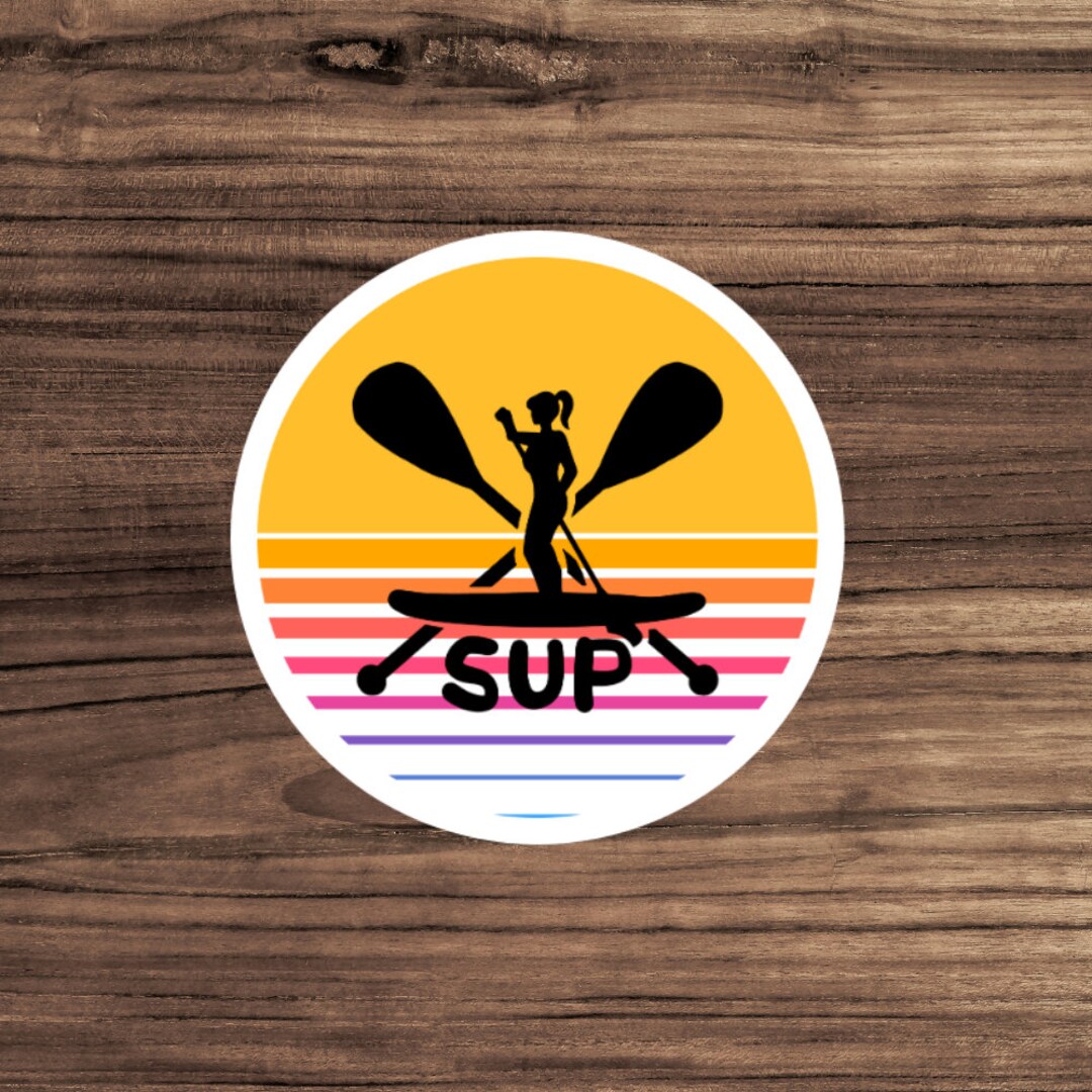 Stand up Paddle Board Girl Sticker, SUP Sticker, Laptop Sticker, Water ...
