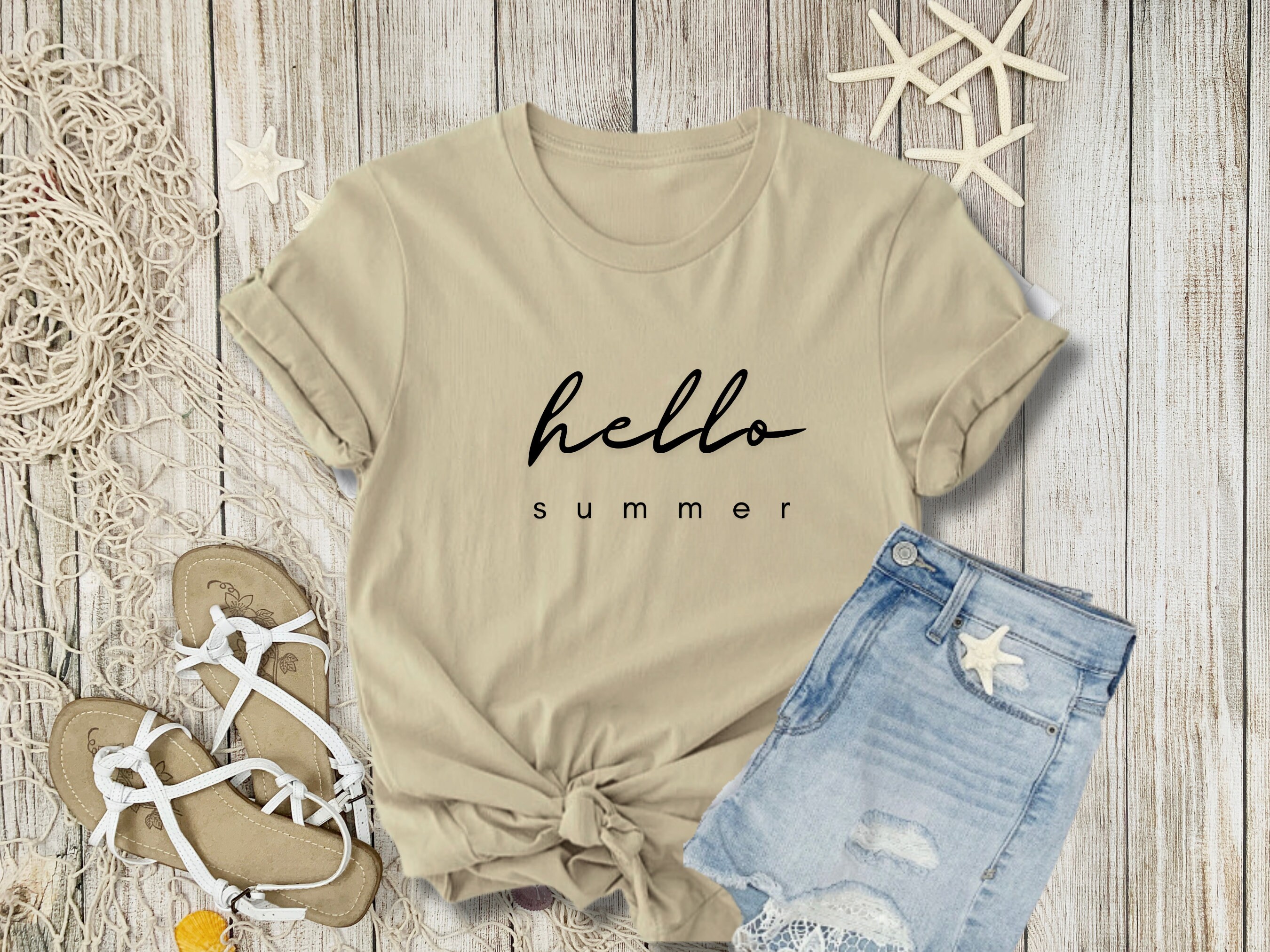 Retro Hello Summer Shirt Cute Summer Beach Shirt, Sunny Vacation Vibes ...
