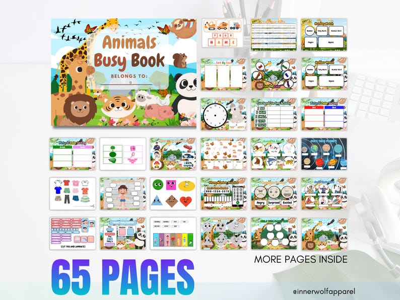 Busy Book Printable Quiet Book for Toddlers Montessori Homeschool ...