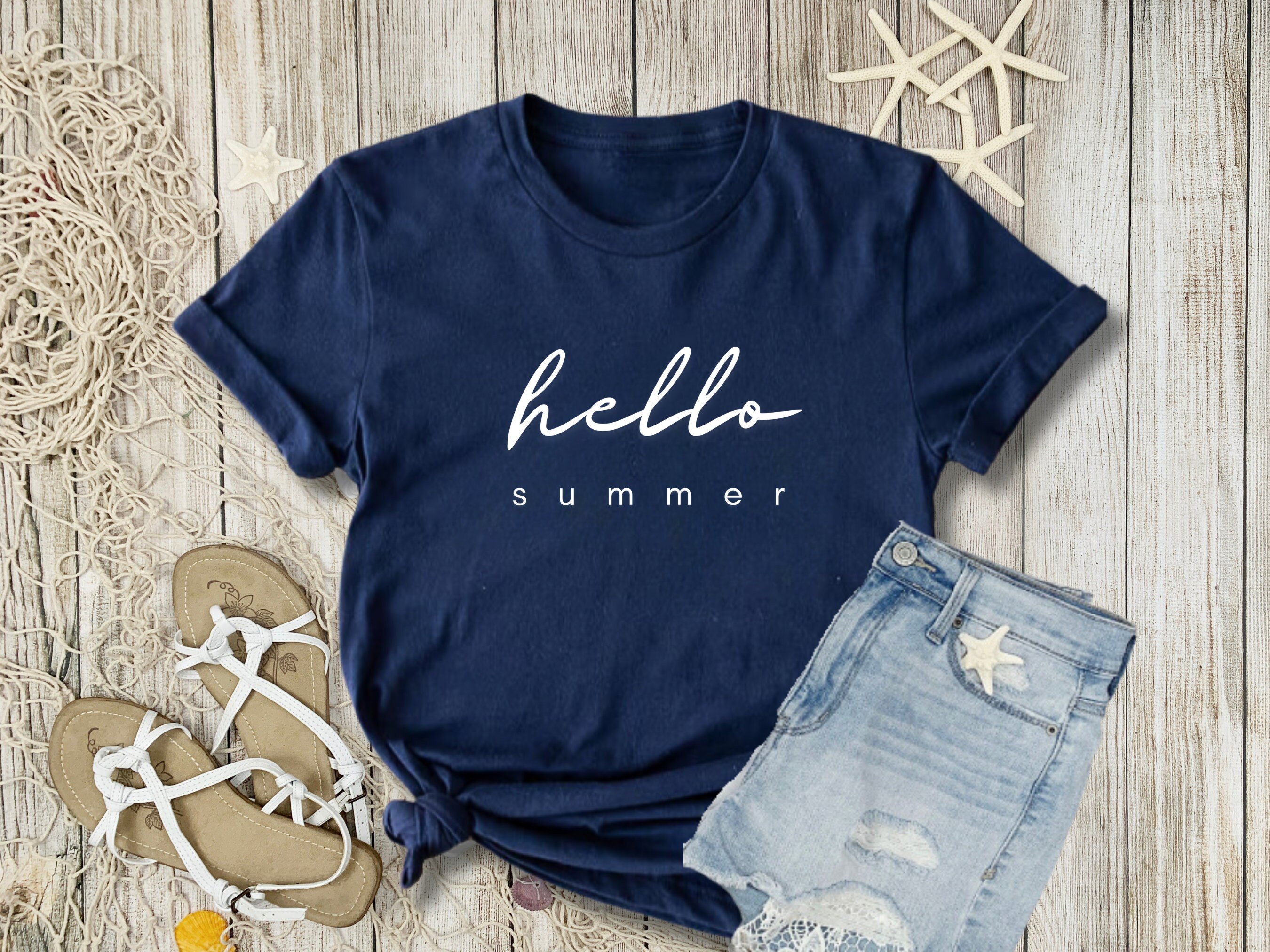 Retro Hello Summer Shirt Cute Summer Beach Shirt, Sunny Vacation Vibes ...