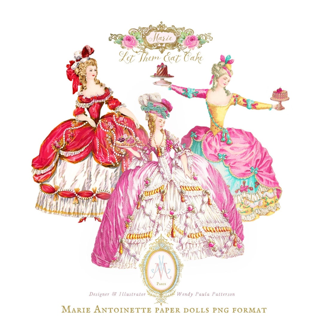 Marie Antoinette Paper Doll Printable, Digital Download - Etsy
