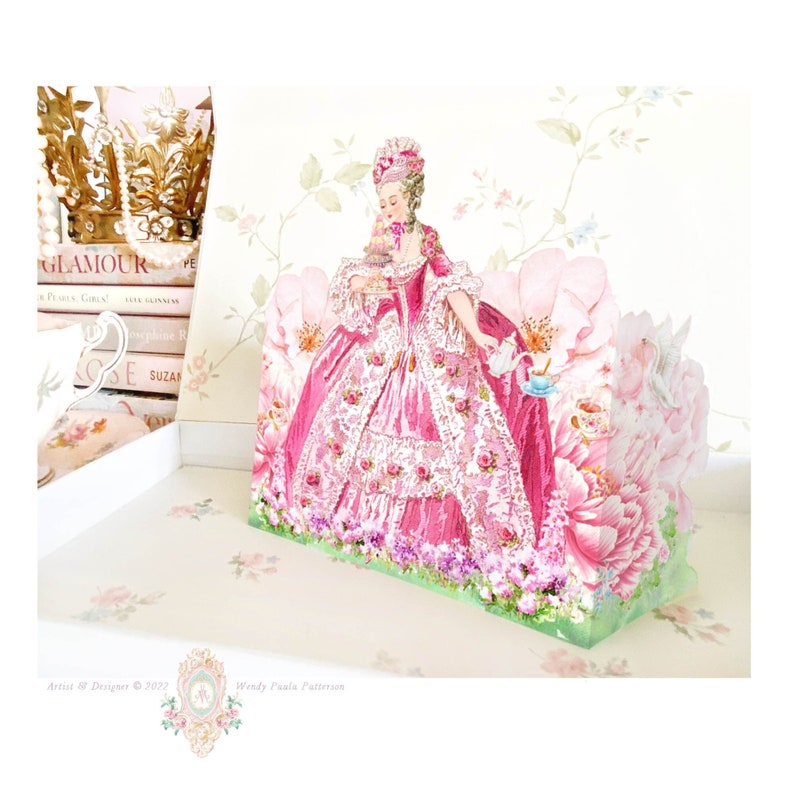 Marie Antoinette Printable Paper Doll Card Rococo Display - Etsy
