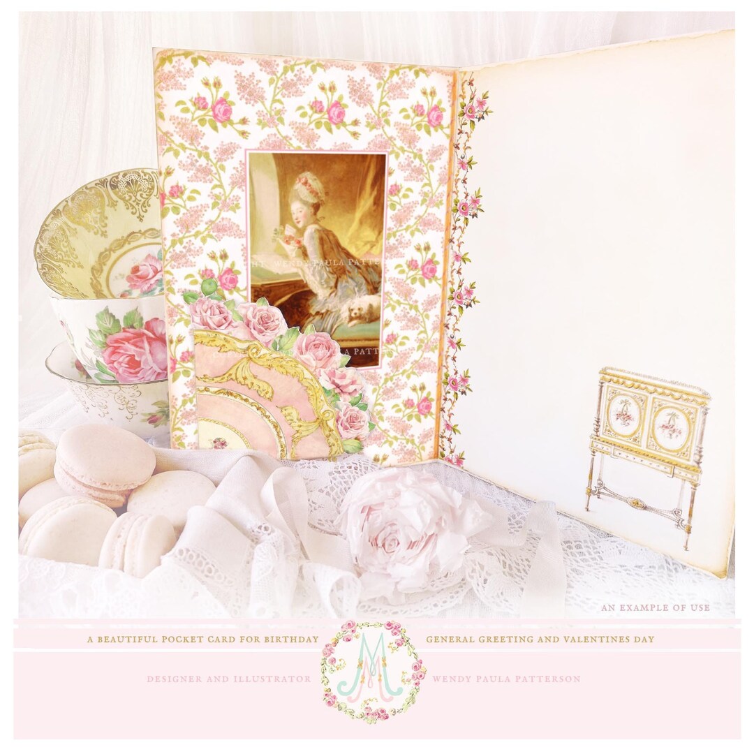 Printable Pocket Card, Birthday, Valentine Card With Pocket, Digital ...