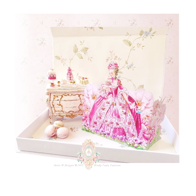 Marie Antoinette Printable Paper Doll Card Rococo Display - Etsy