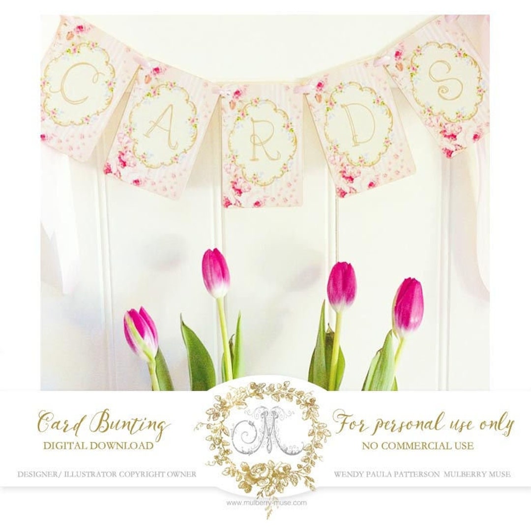 Wedding Card Bunting, Banner, Digital Download, Event, Party Printable ...