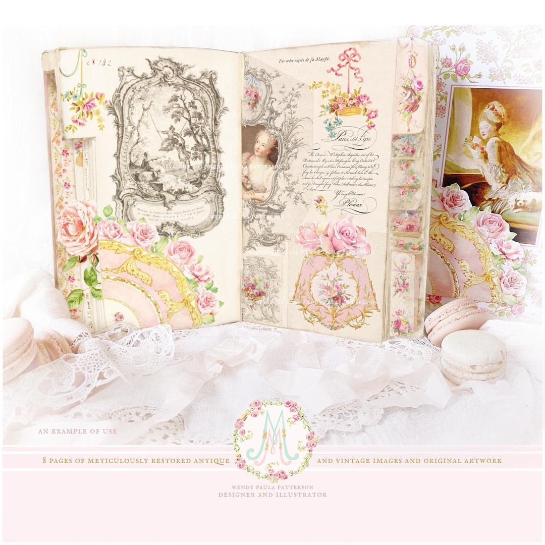 Marie Antoinette French, Floral, Journal Paper, A4, Digital Download - Etsy