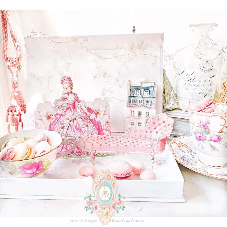 Marie Antoinette Printable Paper Doll Card Rococo Display - Etsy