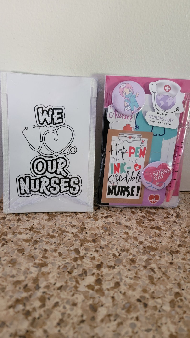 Nurses Week Gift Set Pin and Notebook Stationary Set Healthcare Staff ...