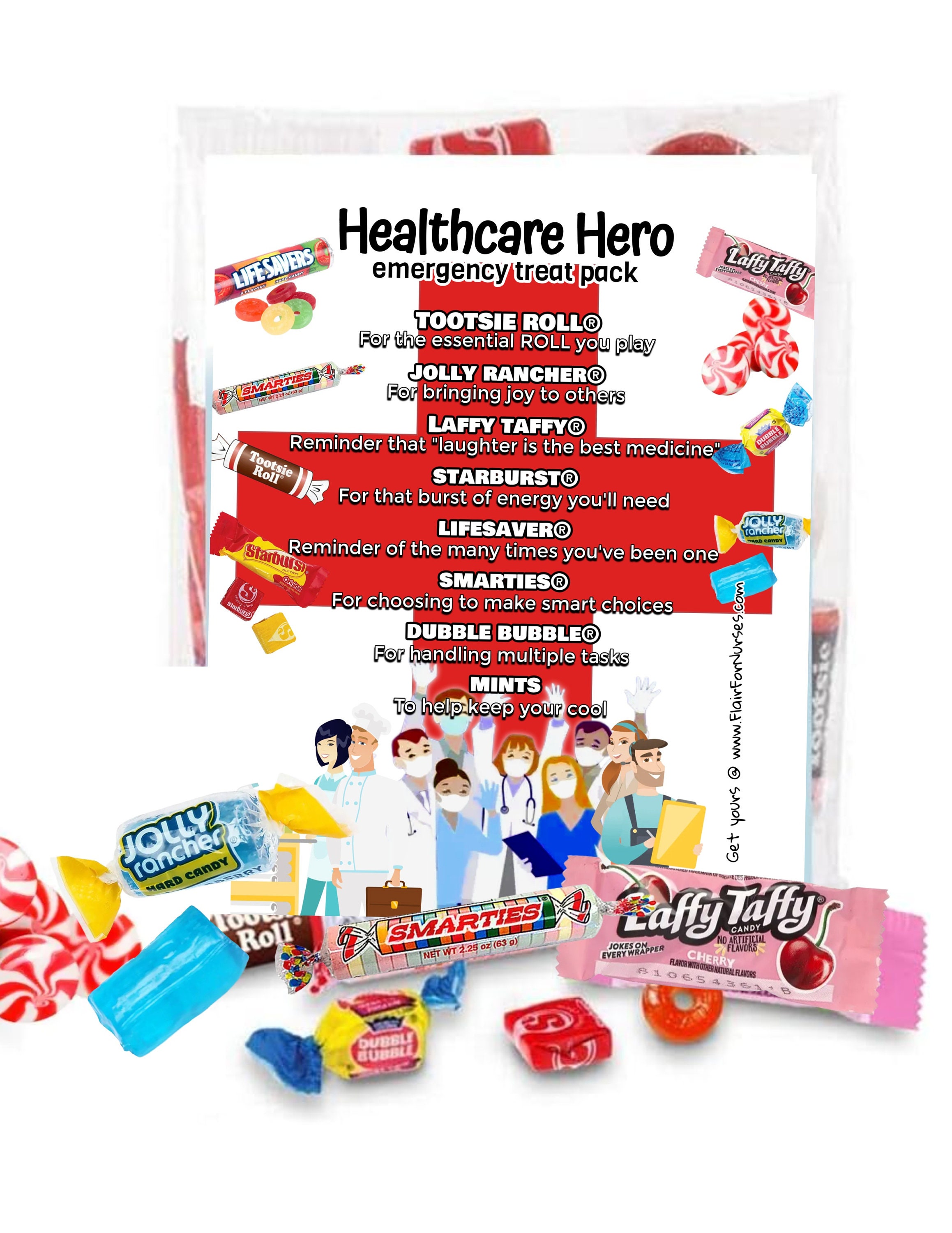 Healthcare Hero Emergency Treat Pack Staff Survival Kits Candy Party ...