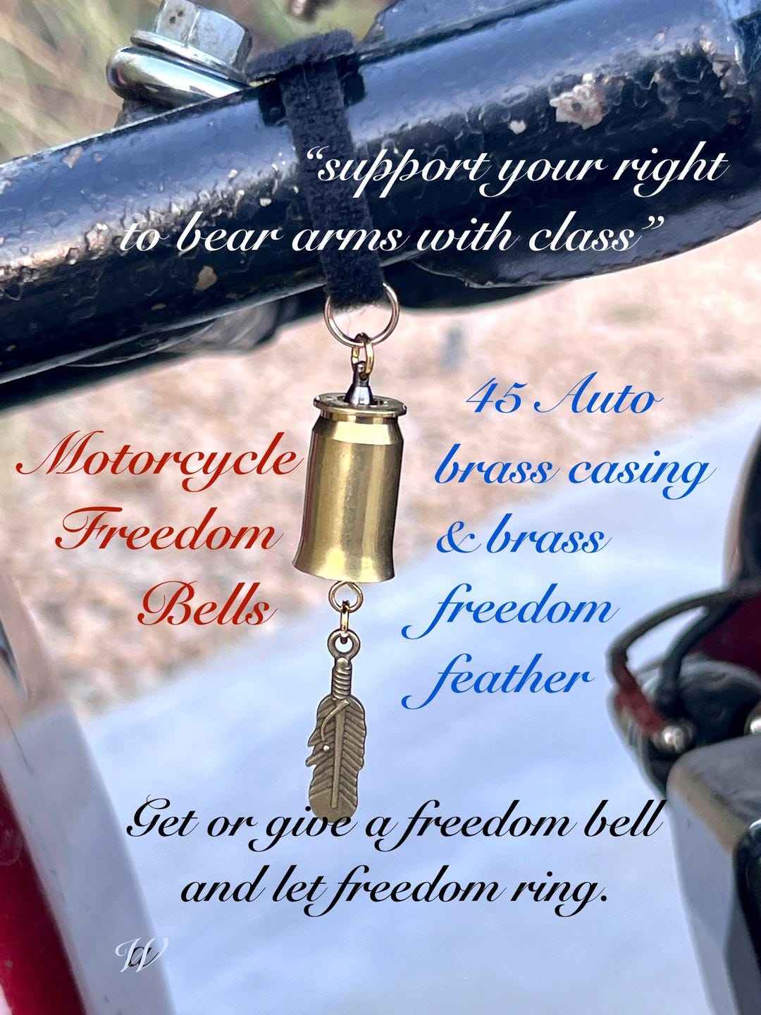 Motorcycle Freedom Bells - 45 Auto Brass Casing With Brass Freedom ...