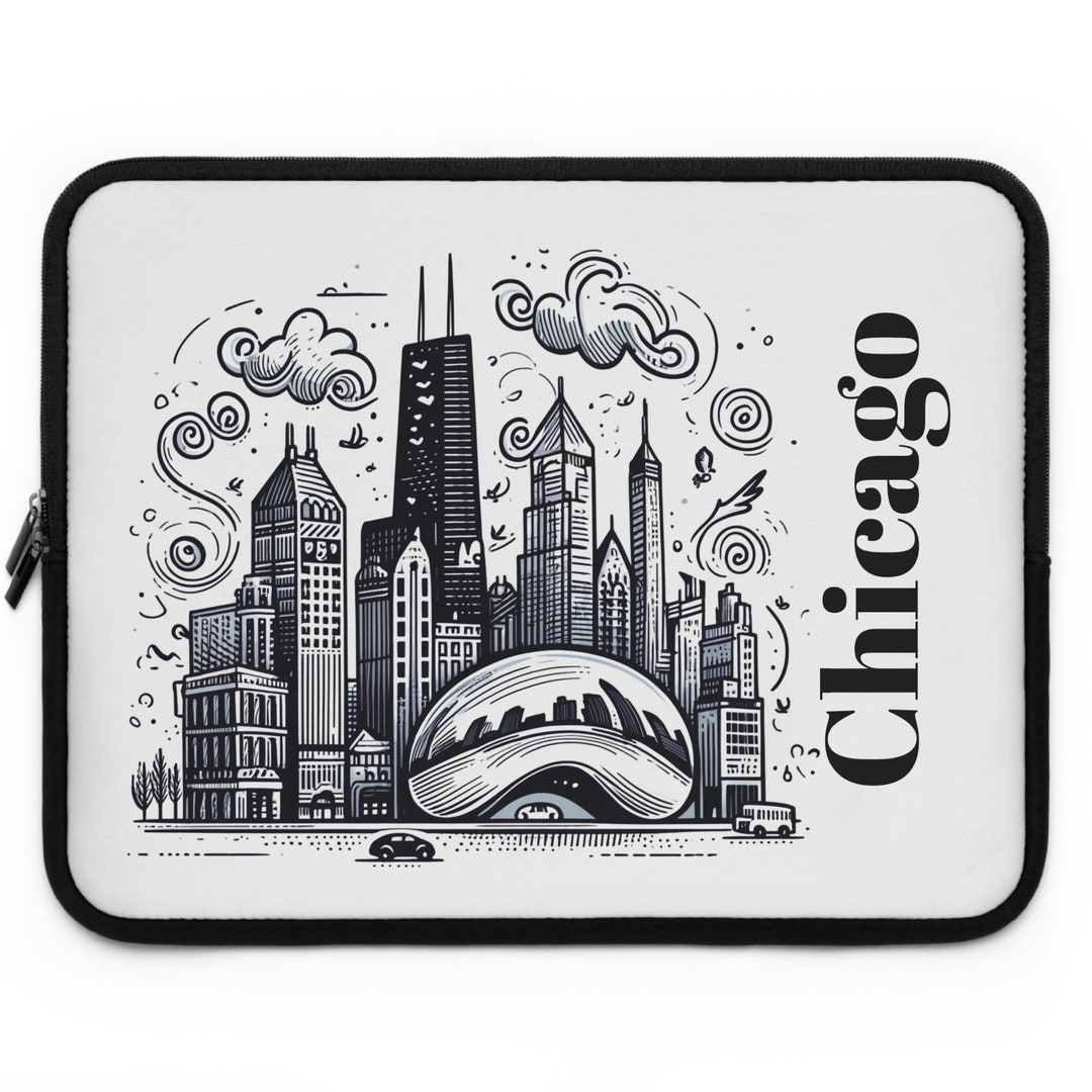 DOODLE DE-LITE Doodle Style Chicago Laptop Sleeve - Etsy