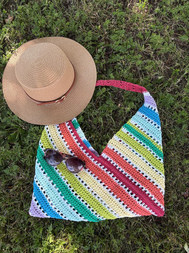 Crochet ADA Bag Pattern – Rainbow Foldable Cotton Bag (PDF Download) - Etsy