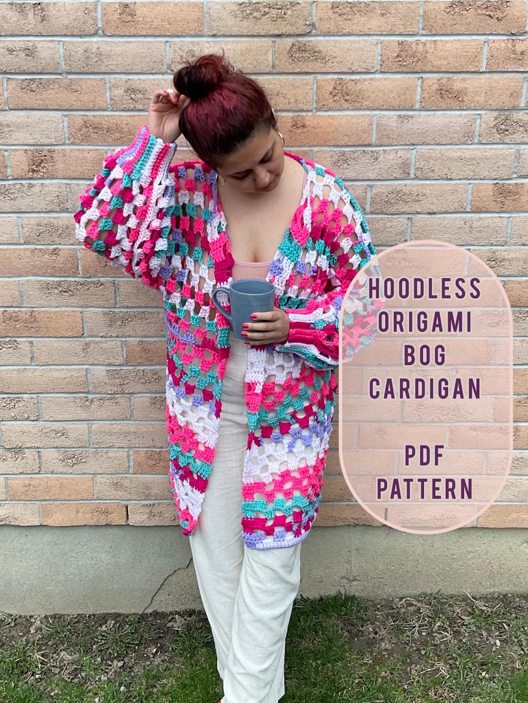 Crochet Hoodless Origami Bog Jacket XXS-5XL PDF Pattern / Crochet Jacket Pattern/ Easy Crochet ...