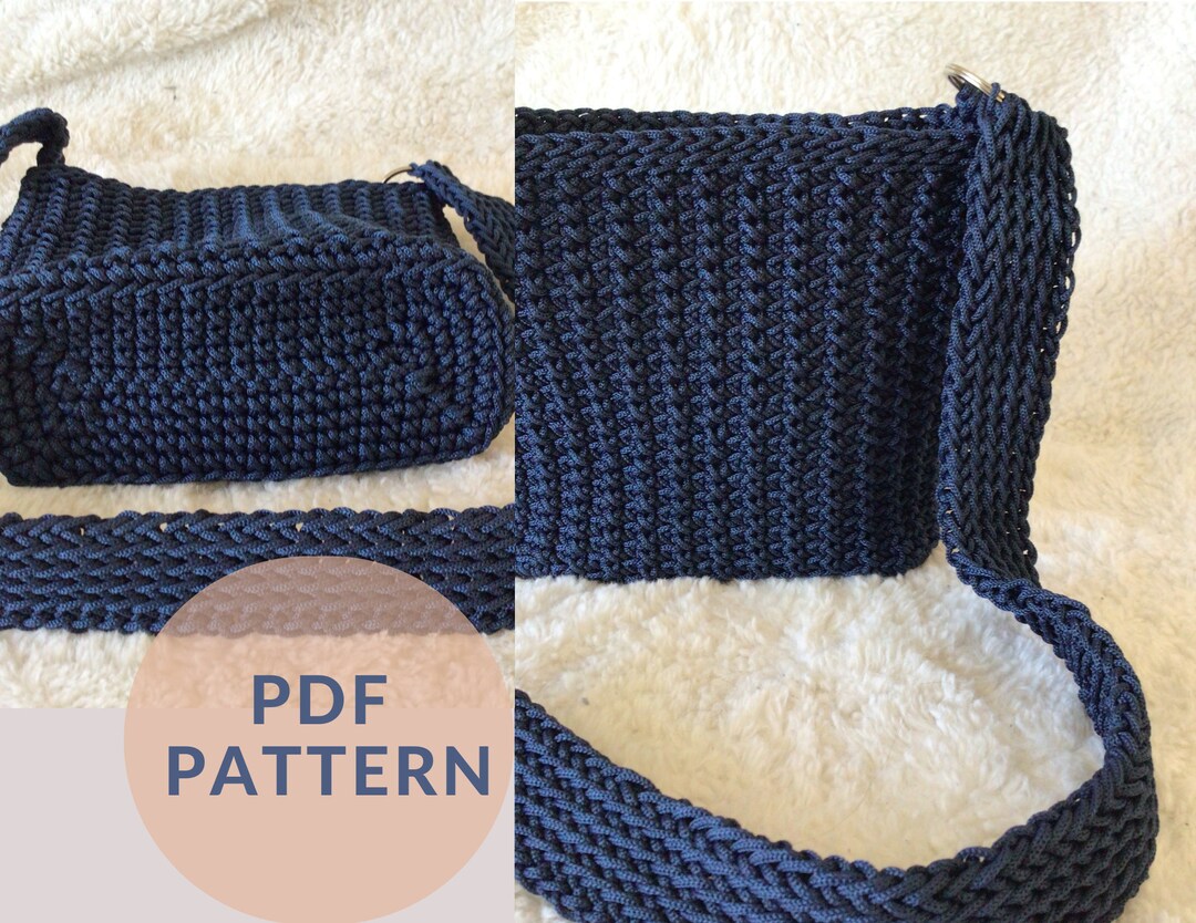 Pattern/ Navy Crochet Bag Pattern/ Easy Crossbody Bag Pattern/ Midi ...