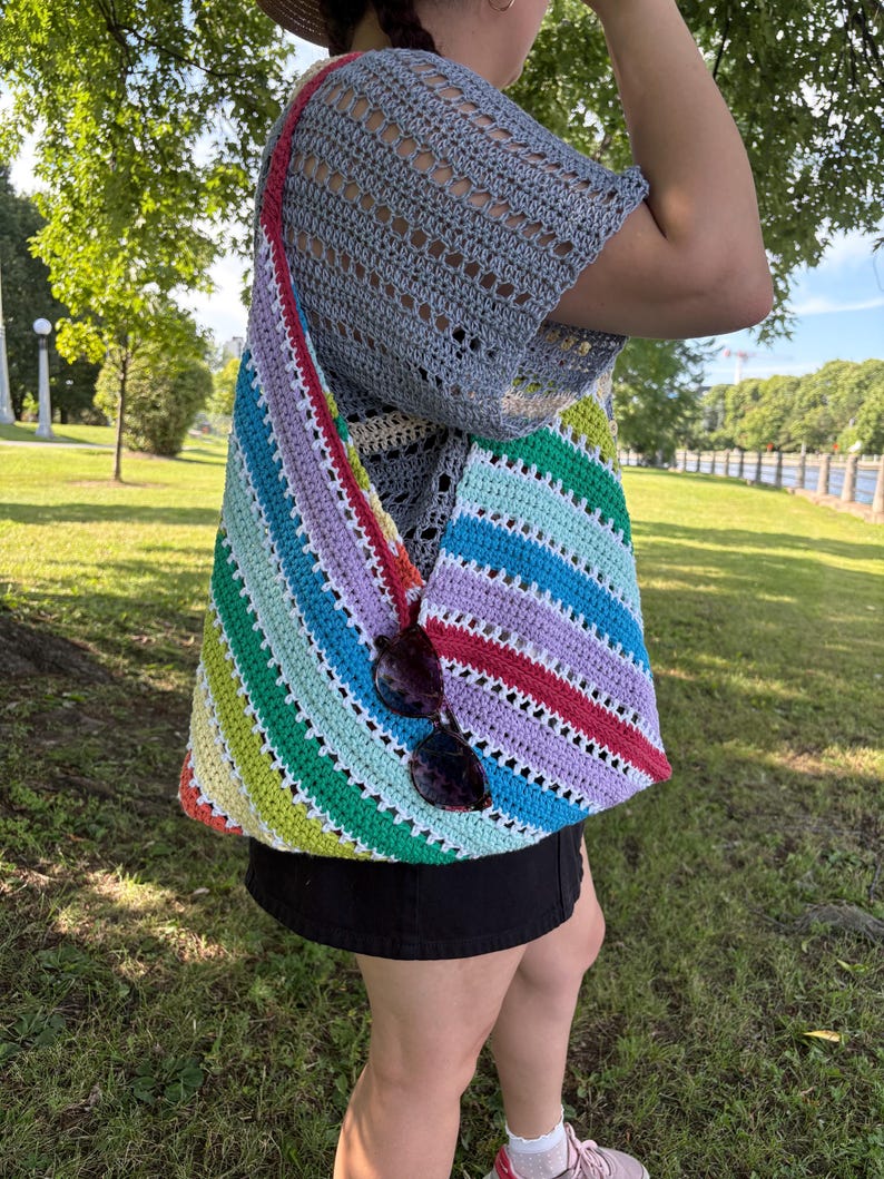 Crochet ADA Bag Pattern – Rainbow Foldable Cotton Bag (PDF Download) - Etsy