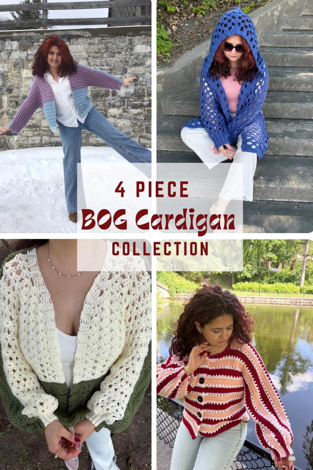Crochet BOG Cardigan Pattern Collection – 4 PDF Digital Downloads - Etsy