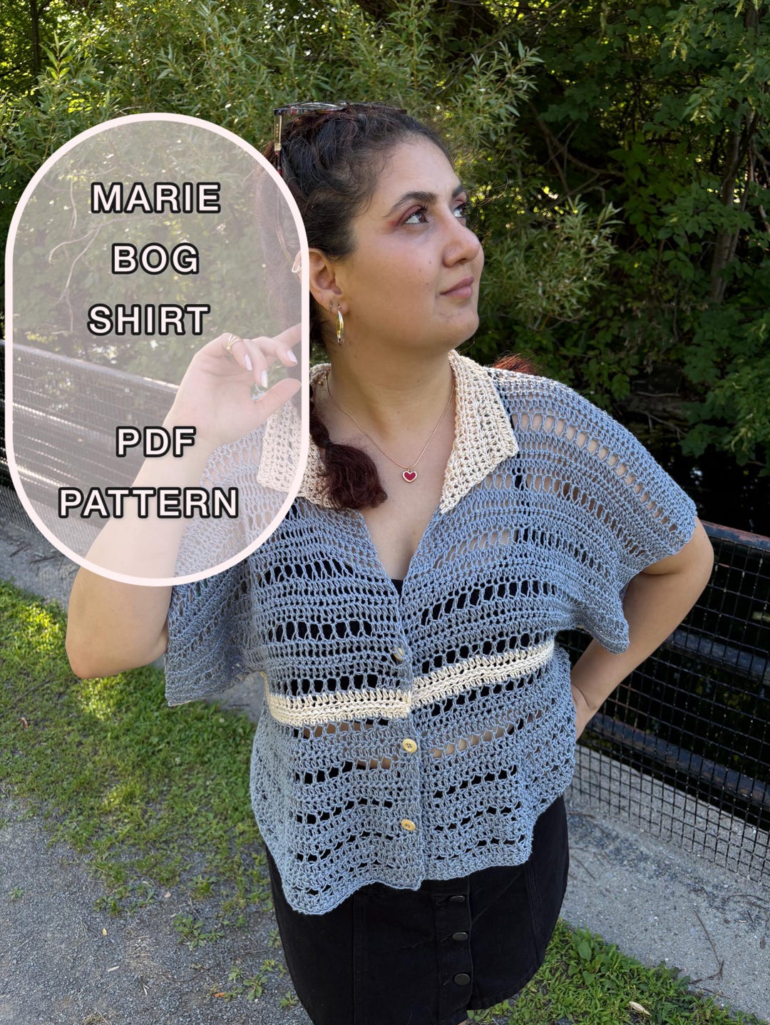 Marie BOG Shirt Crochet Pattern / XS - 3XL Crochet Shirt Pattern PDF ...
