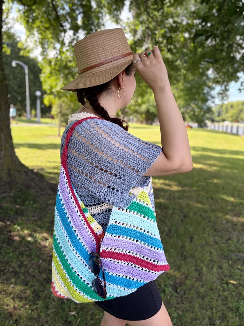 Crochet ADA Bag Pattern – Rainbow Foldable Cotton Bag (PDF Download) - Etsy